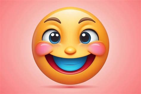 Cute Smiling Emoji Happy Face With Flushed Cheeks Cheerful Embarrassed