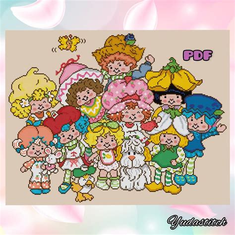 Classic Strawberry Shortcake Cutie Cross Stitch Pdf Pattern Chart Etsy