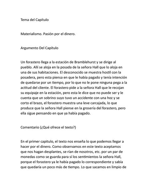 El hombre invisible libro pare leer Tema del Capítulo Materialismo