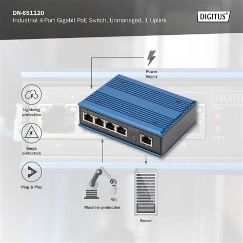 digitus by assmann shop 4 port gigabit network poe switch industrial