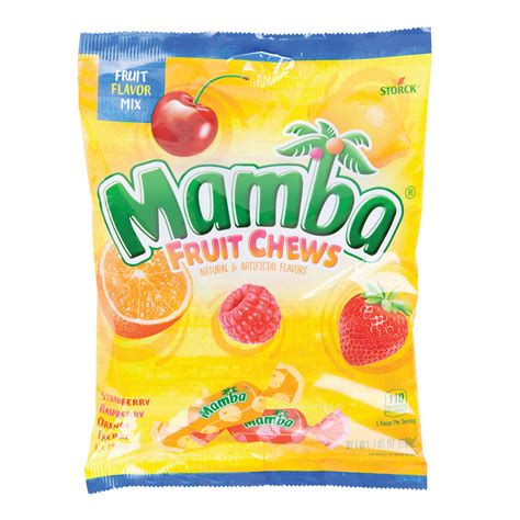 Mamba Assorted Fruit Chews 7 05 Oz Peg Bag Nassau Candy
