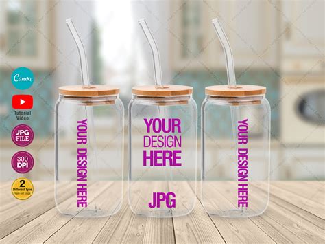 16 Oz Libbey Glass Can Tumbler Mockup Graphic By Sublimationdesignstr