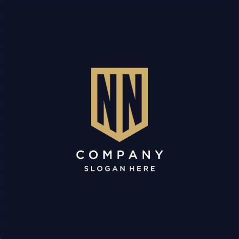 Nn Monogram Initials Logo Design With Shield Icon 15442135 Vector Art
