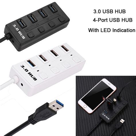 USB Hub On Off Switches Adapte New Port With Super Speed USB Hub On Off Switches
