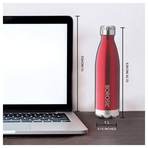 Borosil Bolt Double Wall Bottle Hot N Cold Ss Bottle For Employees
