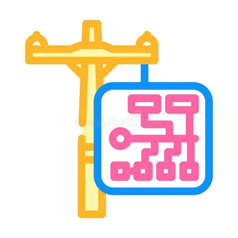 Microgrids Electric Color Icon Vector Illustration Stock Illustration Illustration Of