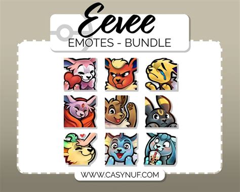 Eeveelution Pokemon Emotes For Twitch Discord And Youtube Eevee