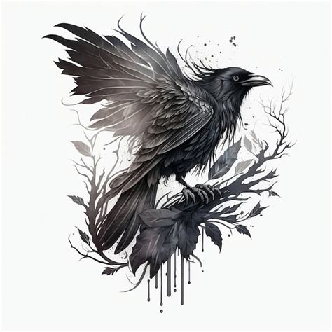 Raven Tattoo Design