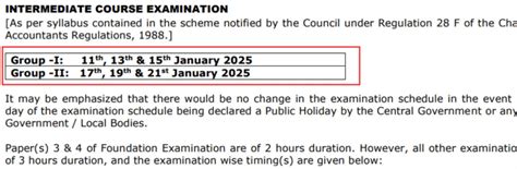Ca Intermediate Exam Date Jan 2025 Out Notification And Fees
