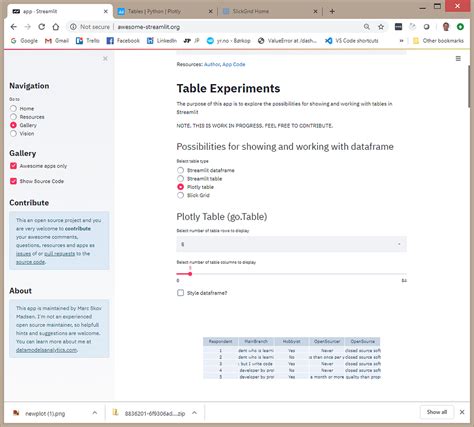 exploring the limits of dataframes and tables in streamlit custom