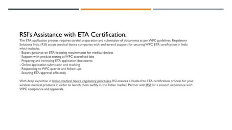 Ppt Wpc Eta Certification Must For Wireless Medical Device