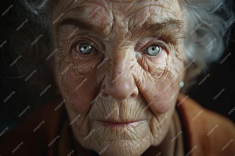 Premium Photo A Woman With A Wrinkly Face And A Wrinkles On Her Face