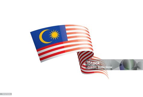 Bendera Malaysia Ilustrasi Vektor Dengan Latar Belakang Putih Ilustrasi Stok Unduh Gambar