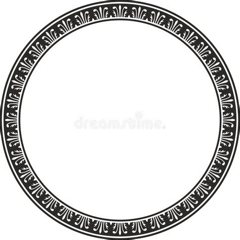 Vector Monochrome Round Byzantine Border Frame Stock Vector