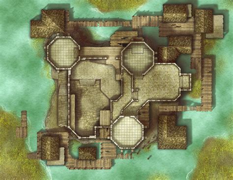 Free Swamp Fort Ttrpg Battlemap Castles Forts And Keeps — Tom Cartos