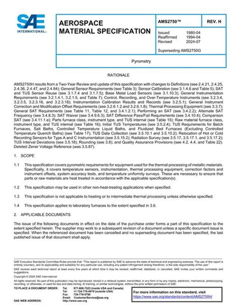 Sae Ams2750h Engineering Standards Download