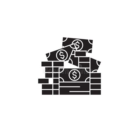 Stock Of Money Black Vector Concept Icon Stock Of Money Flat