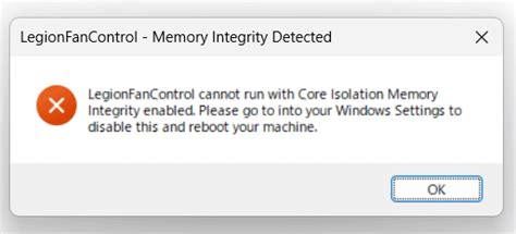 Is It Okay To Turn Off Core Isloation Memory Integrity R Lenovolegion