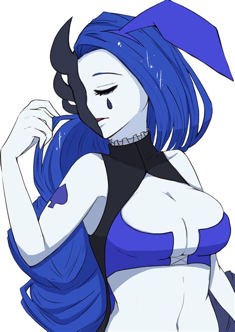 Rule 34 Abnormality Project Moon Ace Of Spades Belly Button Big Breasts Blue Hair Bunny Ears