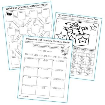 Scientific Notation Maze Riddle Coloring Page Fun Math Activities
