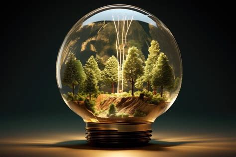 Premium Photo A Light Bulb With A Tree Inside