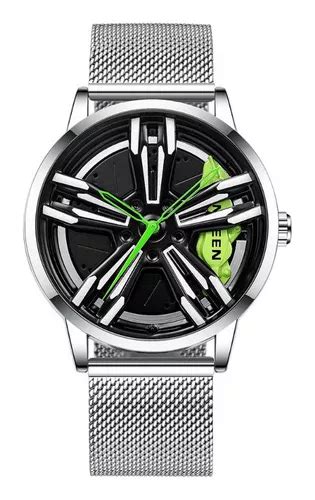Reloj De Cuarzo Con Cinturón De Malla Luminosa Fngeen L001k Color Del