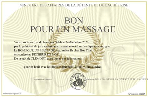 Bon Pour Un Massage