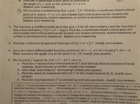 Solved A Find The X Coordinate Of Each Point Of Inflection