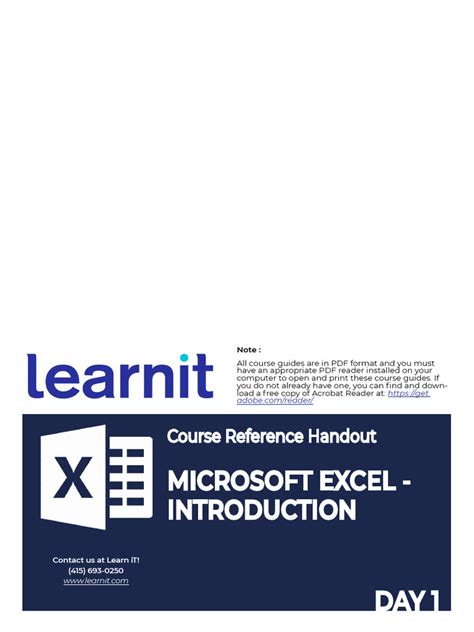 windows excel introduction pdf