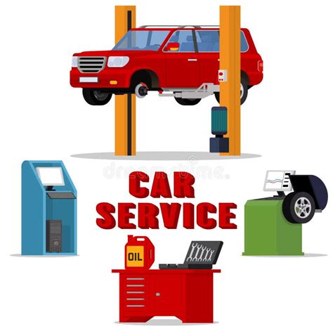 Car Services Maintenance Repair And Diagnostics Stock Vector