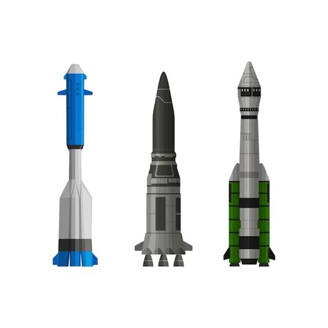 Premium Vector Set Of Realistic Spaceships