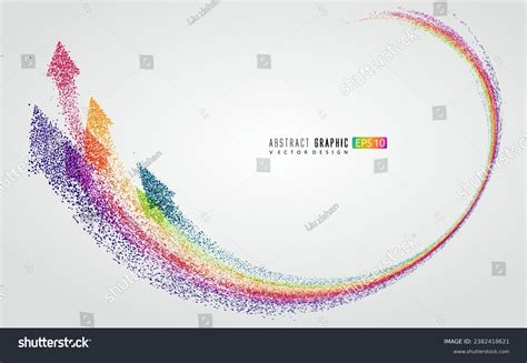 Countless Colorful Particles Form Rainbow Shaped Arrow Stock Vector Royalty Free 2382418621