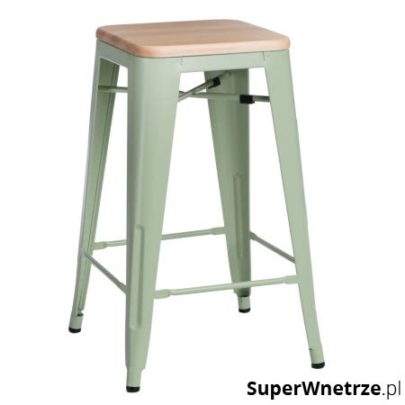 Krzesło barowe Paris Wood D cm sosna naturalna zielone SuperWnetrze pl
