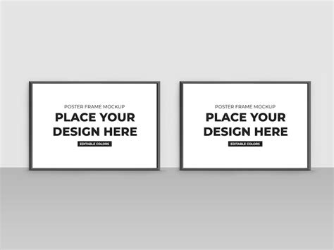 Premium Psd Landscape Poster Frame Mockup Template Psd