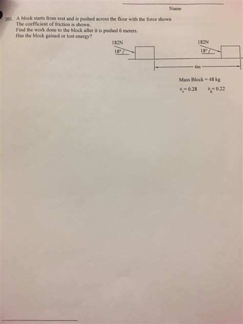 solved name 201 a block starts from rest and is pushed