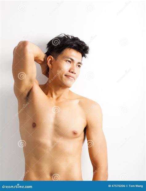 Shirtless Muscular Young Asian Man Royalty Free Stock Image