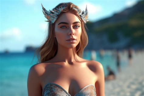 Premium Ai Image Hyper Realistic 3d Render Of An Attractive Female On