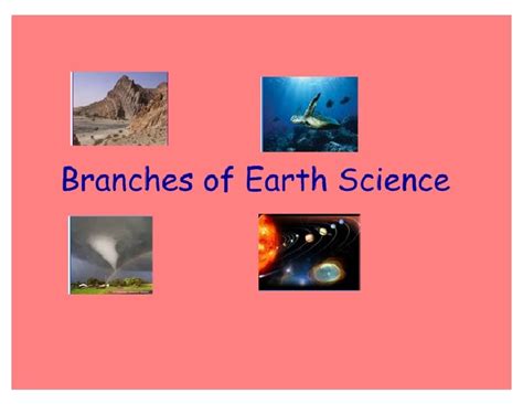 Branches Of Earth Science Master