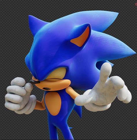 31028 Safe Artistcyb3d128 Sonic The Hedgehog 3d Checkered Background Eyes Closed Mouth