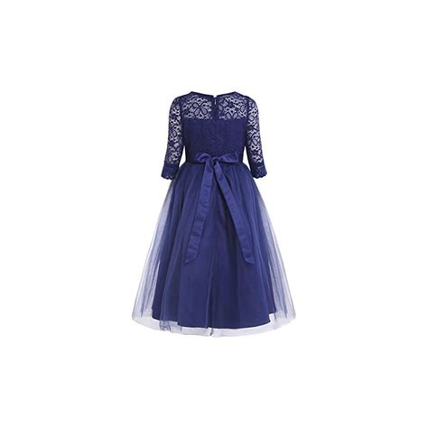 Freebily Vestito Bambina Elegante Manica Lunga Vestito Da Cerimonia Invernale Lungo Abito Da