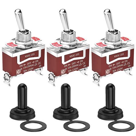 Joinfworld Waterproof Toggle Switch 12v Dc 30a On Off On 3 Pin 3 Position Spdt 12 Volt Heavy