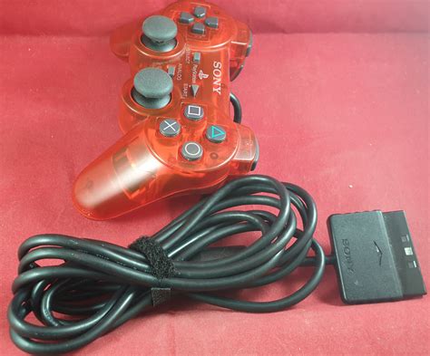 Crystal Red Official Sony Playstation 2 Ps2 Controller Accessory