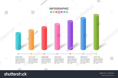 7 Bars Chart 3d Graph Timeline Stock Vector Royalty Free 2278096605