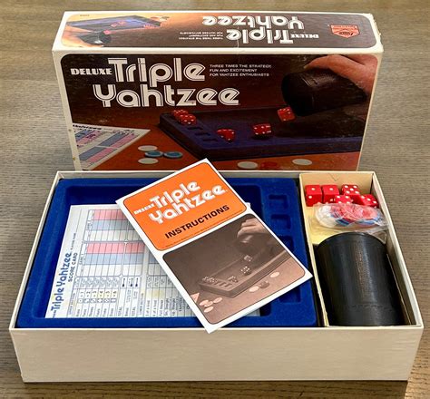 Vintage 1978 Deluxe Triple Yahtzee Dice Game By E S Lowe A Etsy