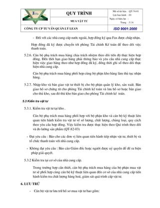 Quy trinh mua vat tu qt 74-01 | PDF