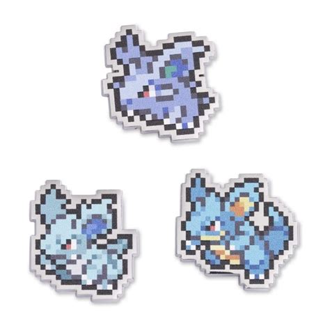 Nidoran Female Nidorina And Nidoqueen Pokémon Pixel Pins 3 Pack