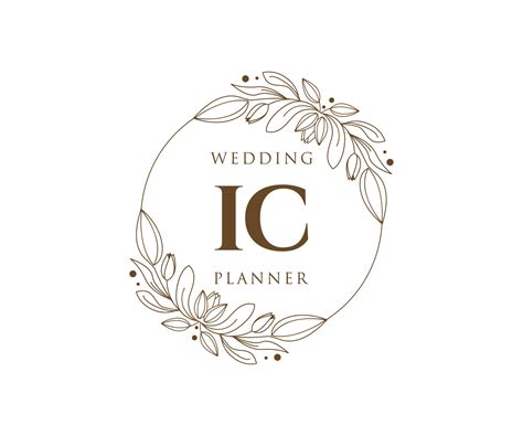 Ic Initials Letter Wedding Monogram Logos Collection Hand Drawn Modern