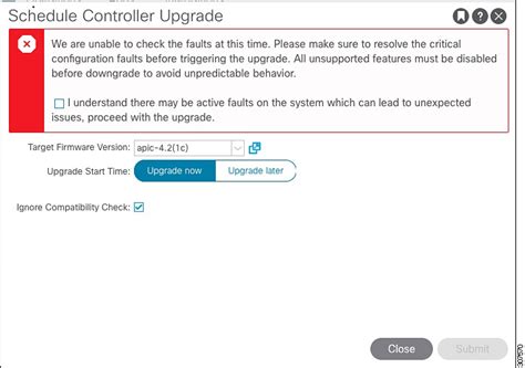 Cisco APIC Installation And ACI Upgrade And Downgrade Guide Pre Upgrade Downgrade Checklists