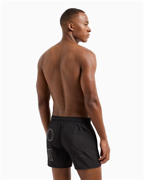 Asv Swim Shorts In Bold Logo Recycled Fabric Emporio Armani