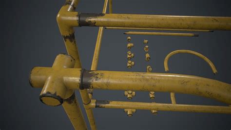 3d Model Modular Handrails Pbr Game Ready Vr Ar Low Poly Cgtrader